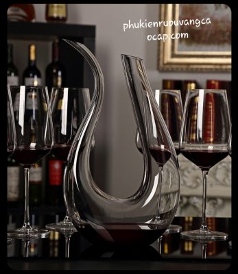 Decanter Thiên Nga chữ U trắng – MS 007 – 1500ml – Phụ kiện rượu vang cao cấp
